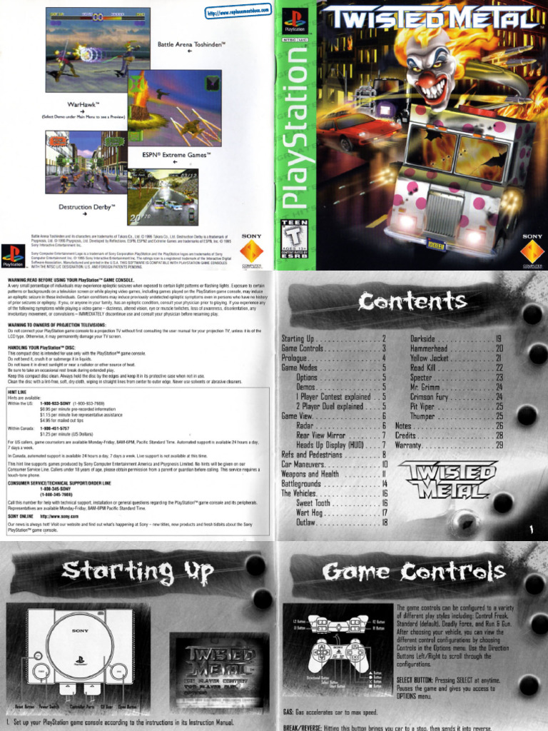 Twisted Metal - Manual - Playstation | PDF