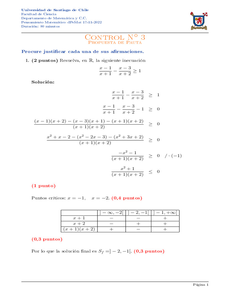 Pauta Control 3 - IPeMat V2 | PDF | Matemáticas