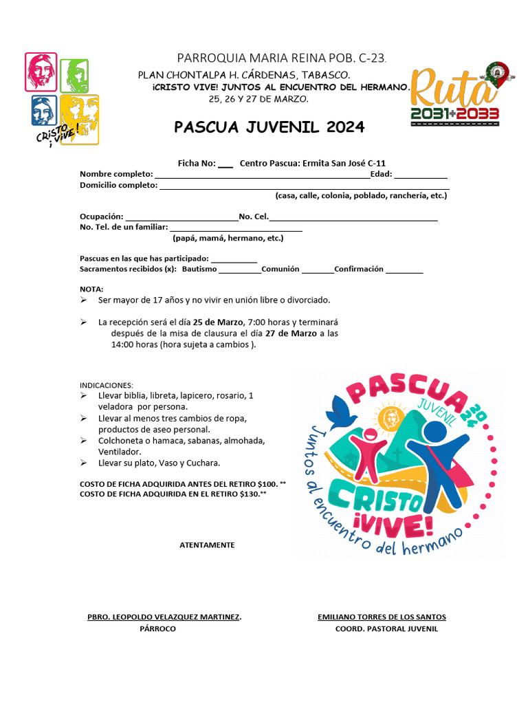 Ficha Pascua 2024 | PDF