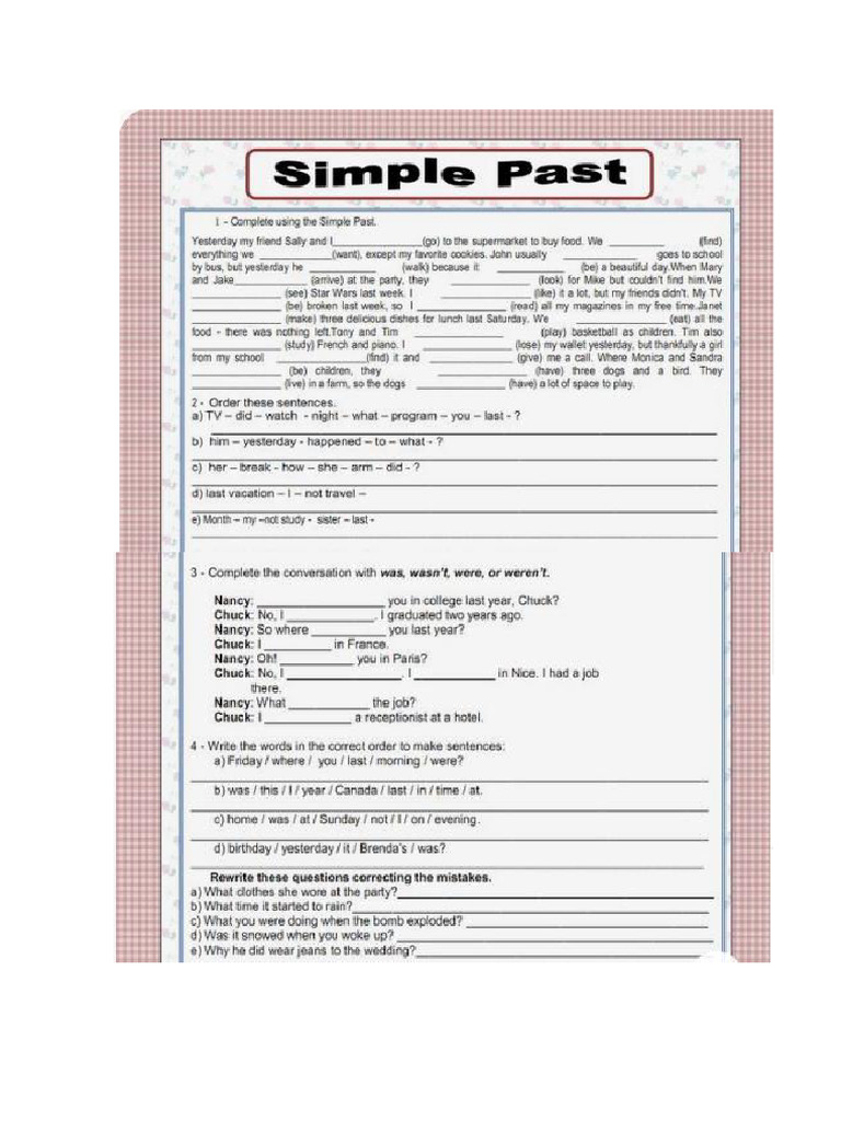 Simple Past NEL | PDF