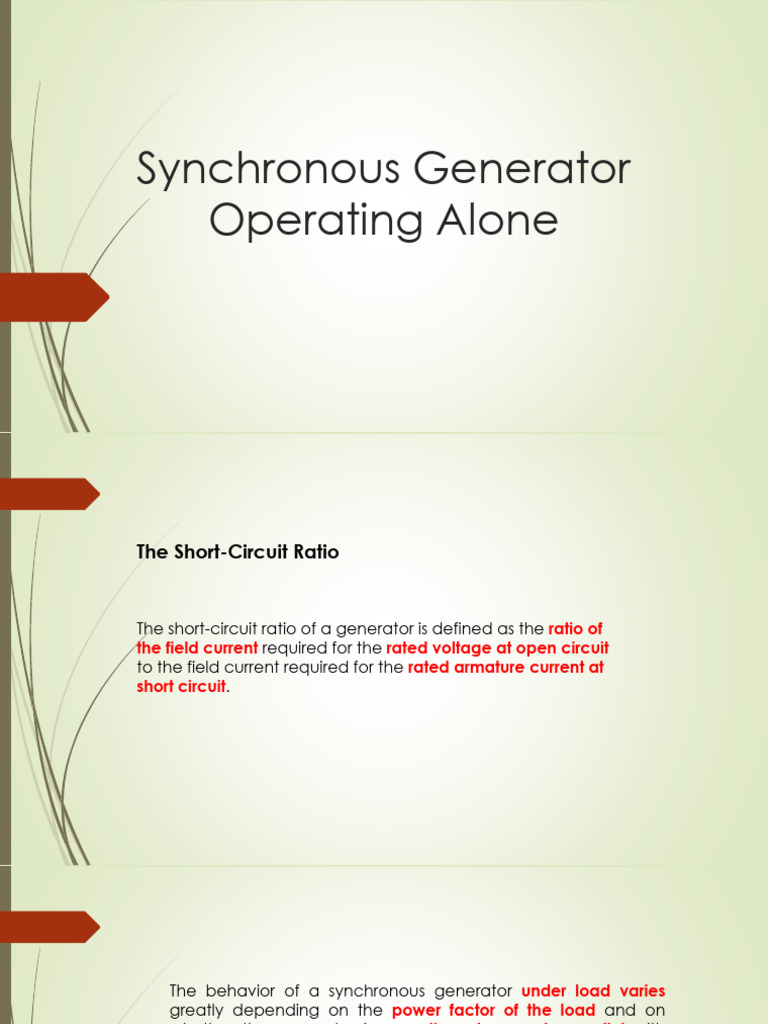 Synchronous Generator Operatig Alone | PDF | Electric Generator | Computer Engineering