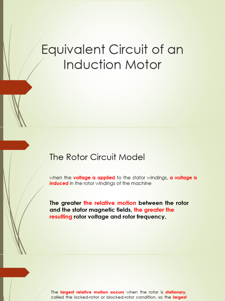 IM Equivalent Circuit and RCM, Power Flow | PDF