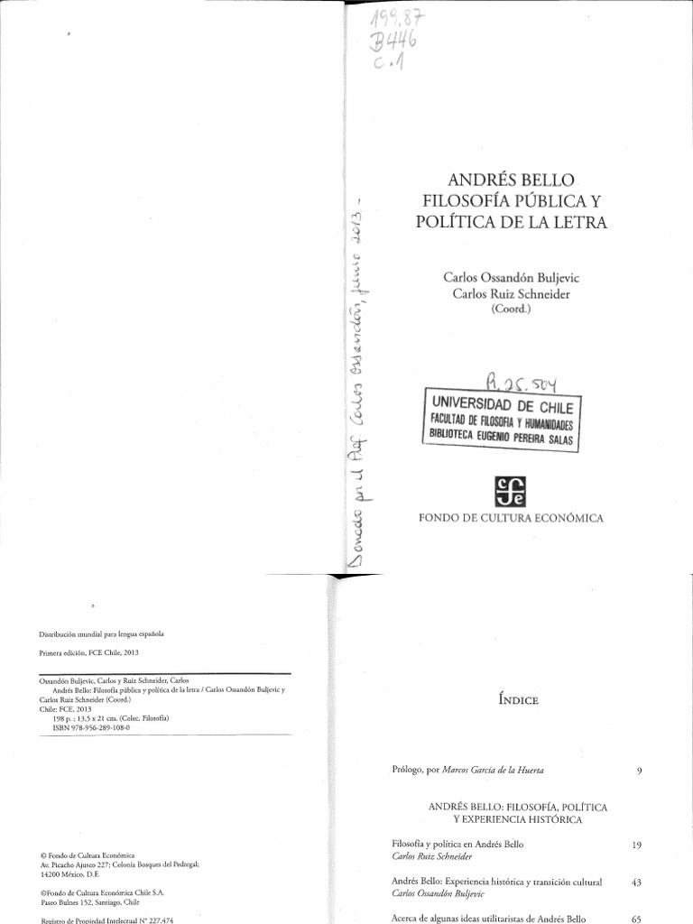 Andr S Bello Filosof A P Blica y Pol Tica de La Letra | PDF