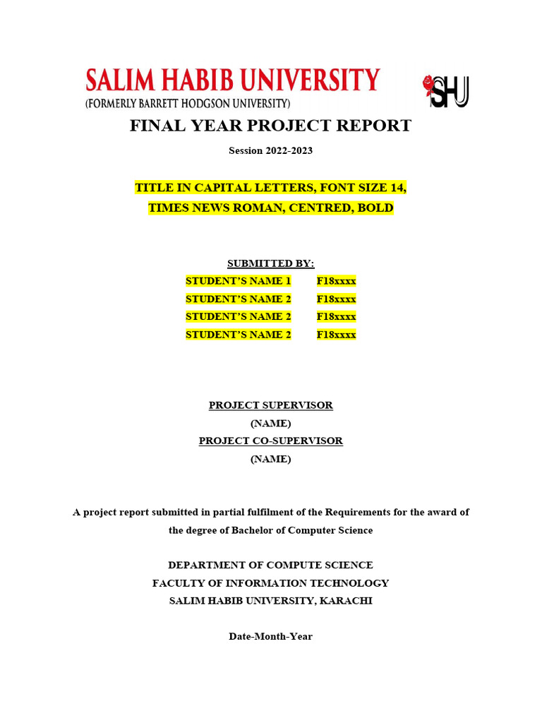 FYP I - Report (Template) - Annex E-Research V1 | PDF | Paragraph ...