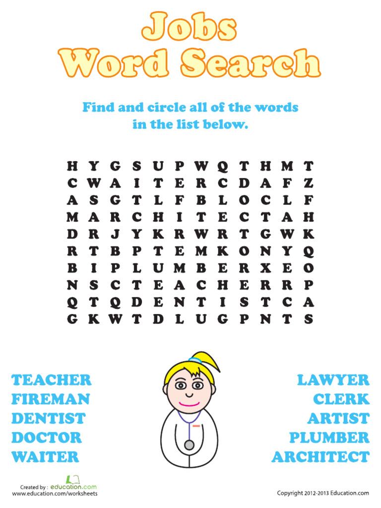 Jobs Word Search | PDF
