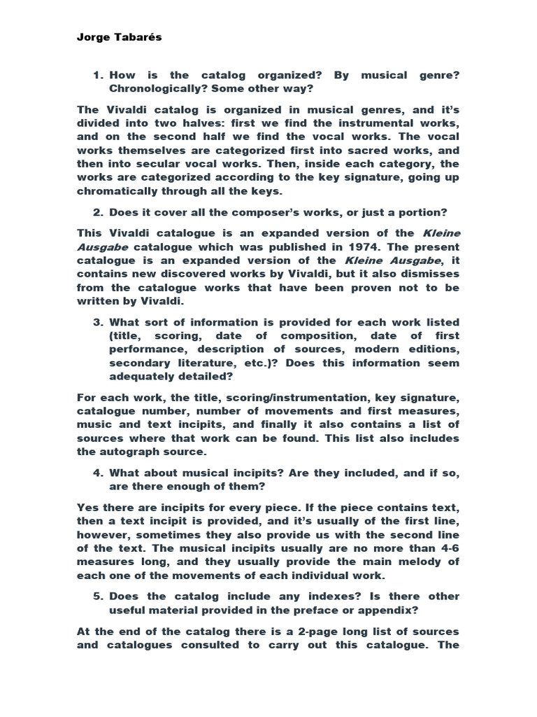 Catalog Assignment | PDF