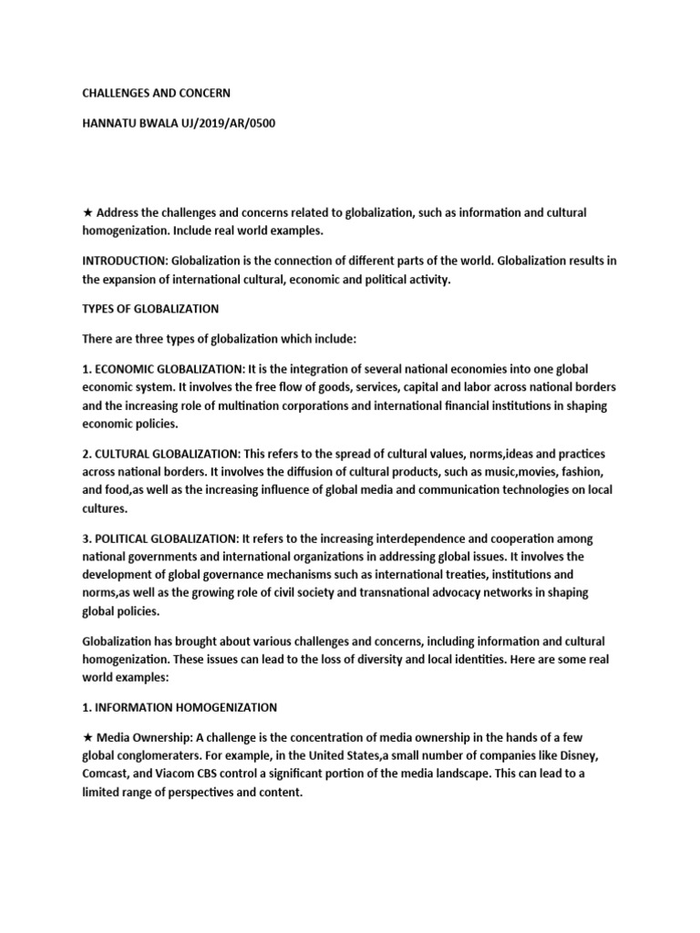 Globalization's Cultural Challenges Explained | PDF | Globalization ...