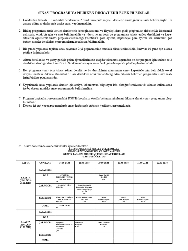 İki̇nci̇ Öğreti̇m I.sinif Ve Ii - Sinif Final Sinavi Taslagi | PDF