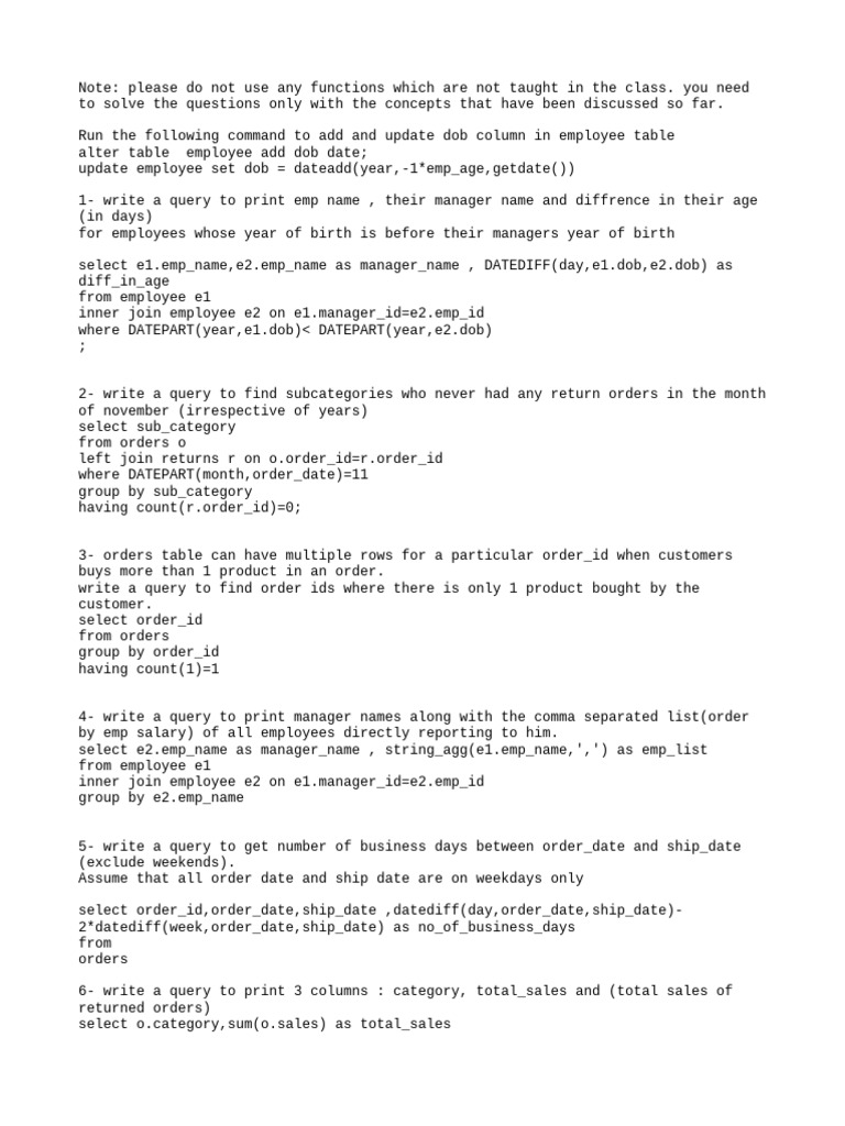 Day6 Assignment Solution Pdf Data Management Data Management Software 7387