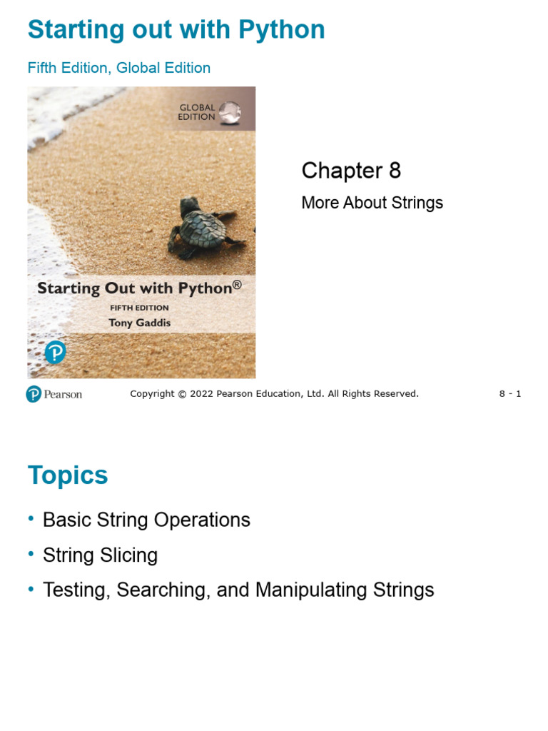 08 - Gaddis Python - Lecture - PPT - ch08 | PDF