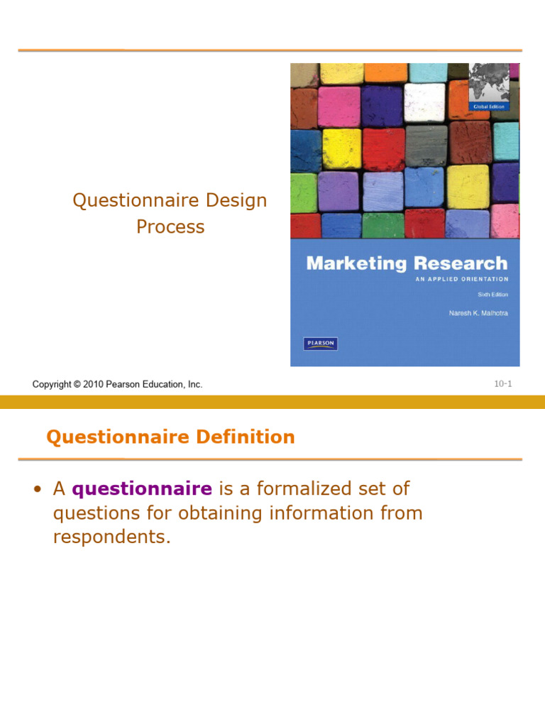 Lecture - 9.Ppt Questionnair Design Process | PDF | Survey Methodology | Questionnaire