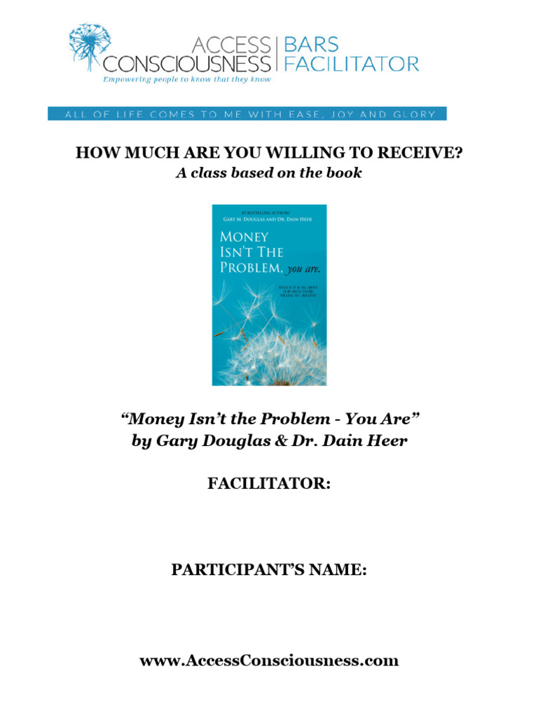 Money Isnt The Problem Class Manual US 1 1 | PDF