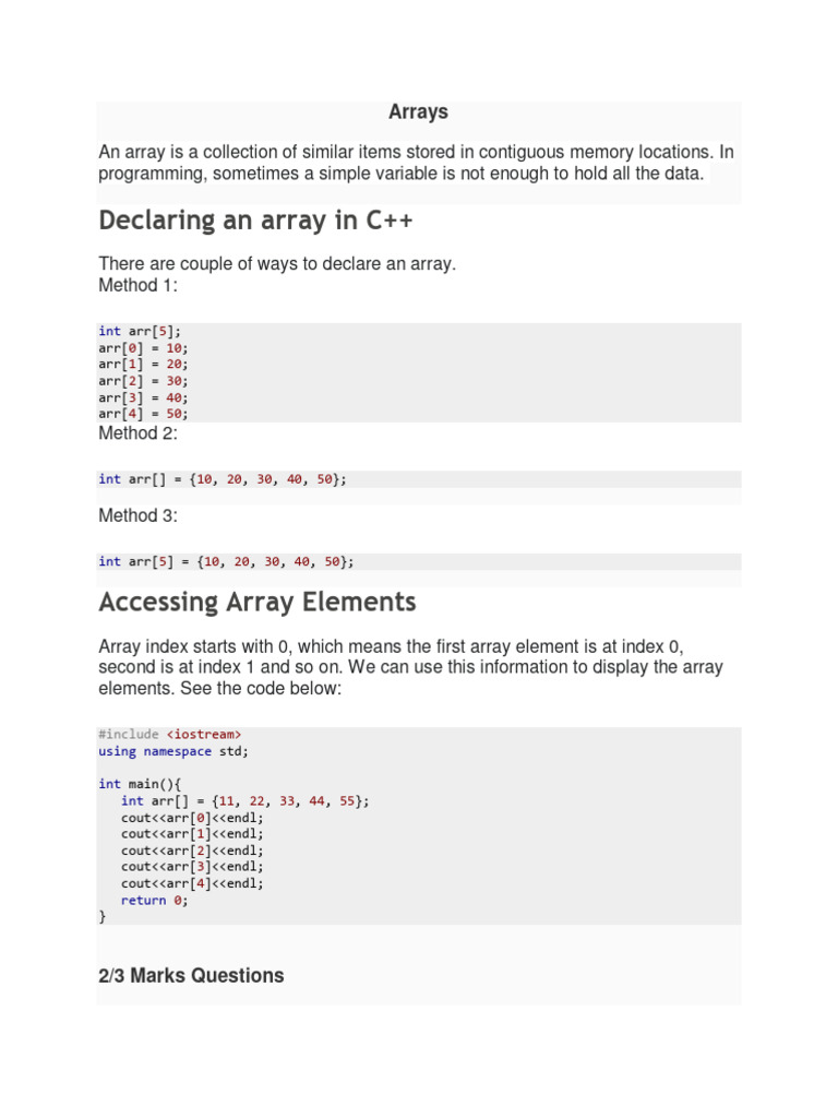 Arrays | PDF