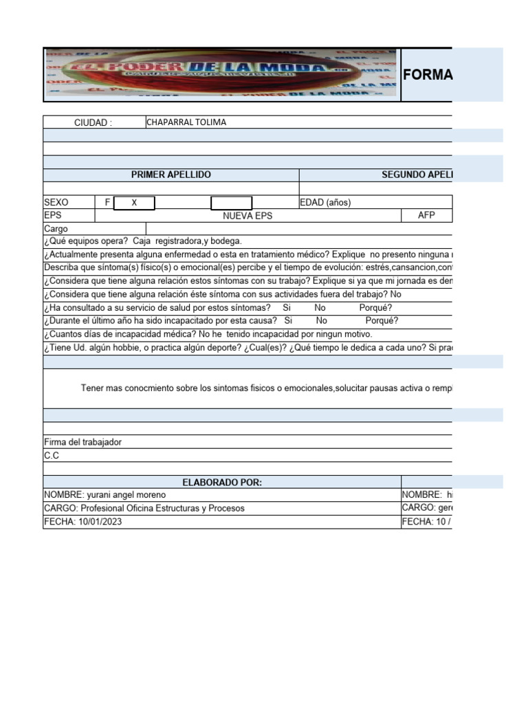 Formato de Autoreporte de Condiciones de Salud | PDF | Causas de la ...