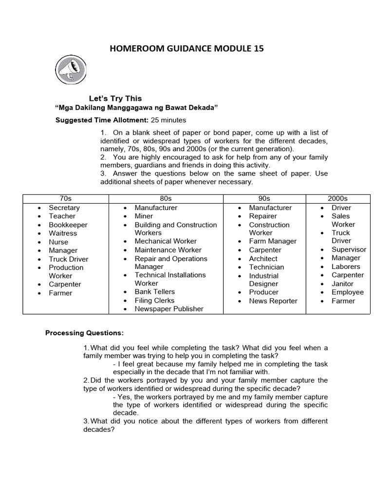 Homeroom Guidance Module 15 | PDF | Gratitude | Thought
