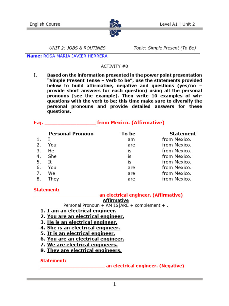 Simple Present Tense: Jobs & Routines | PDF | Question | Language Families