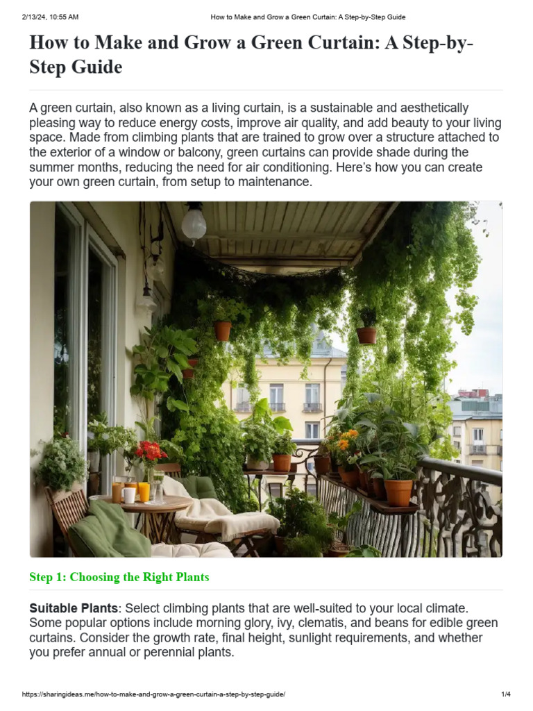 How To Make and Grow A Green Curtain | PDF | Plants | Perennial Plant