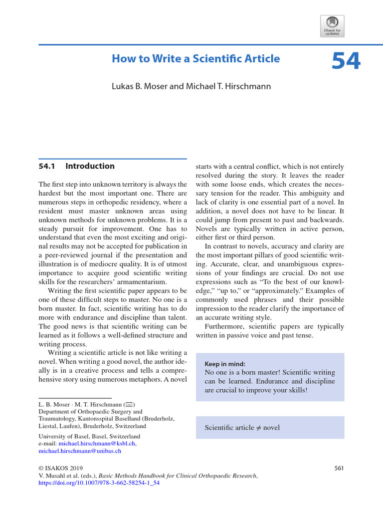 How To Write A Scientific Article: Lukas B. Moser and Michael T ...