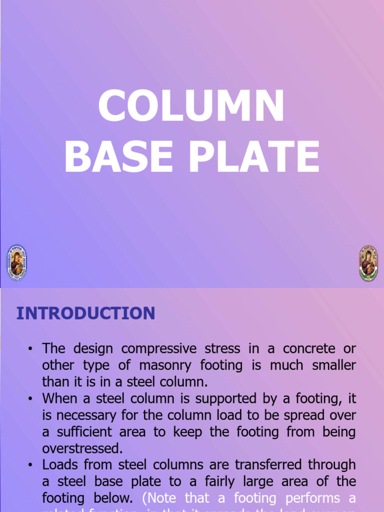 Column Base Plate | PDF | Column | Strength Of Materials