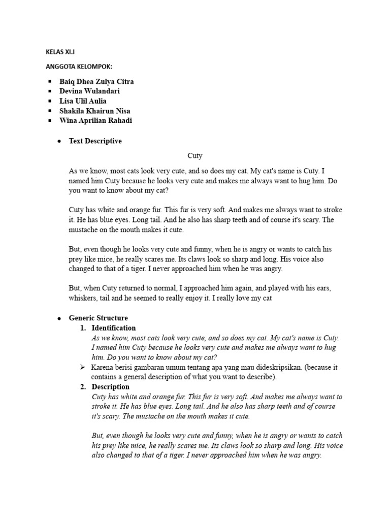 Descriptive Text on Cats and Bears | PDF | Bears | Organisms