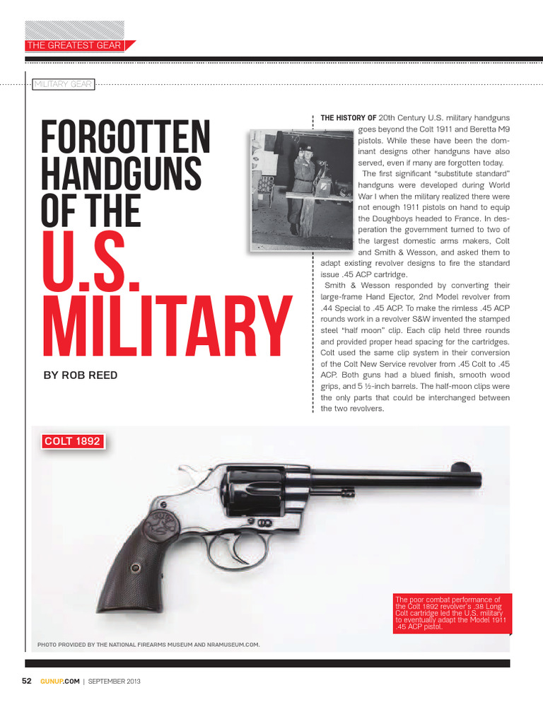 Forgotten Handguns of The U.S. Military | PDF | Handgun | Revolver