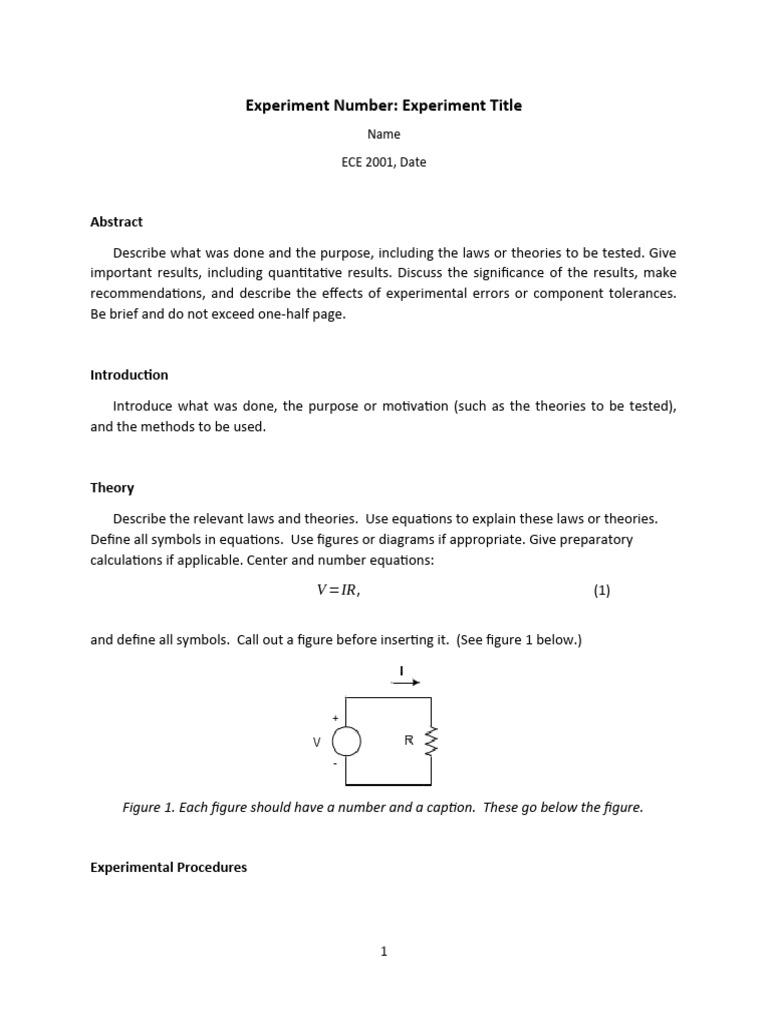 Laboratory Report Template | PDF | Data | Observational Error