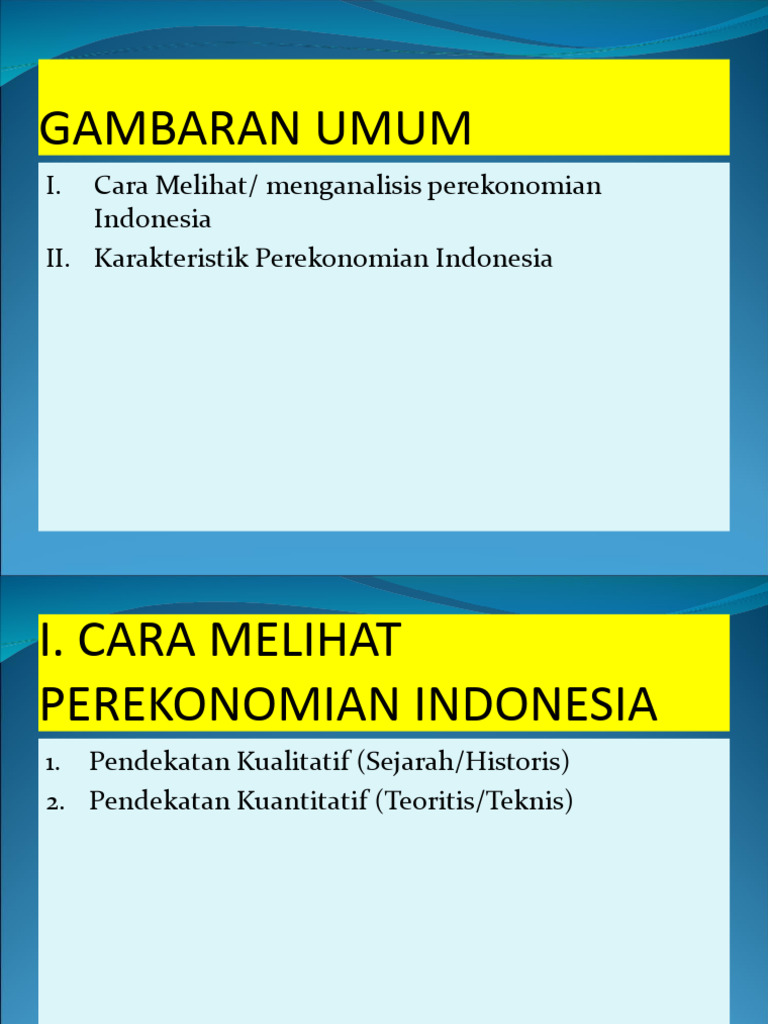Analisis Perekonomian Indonesia Sejarah | PDF