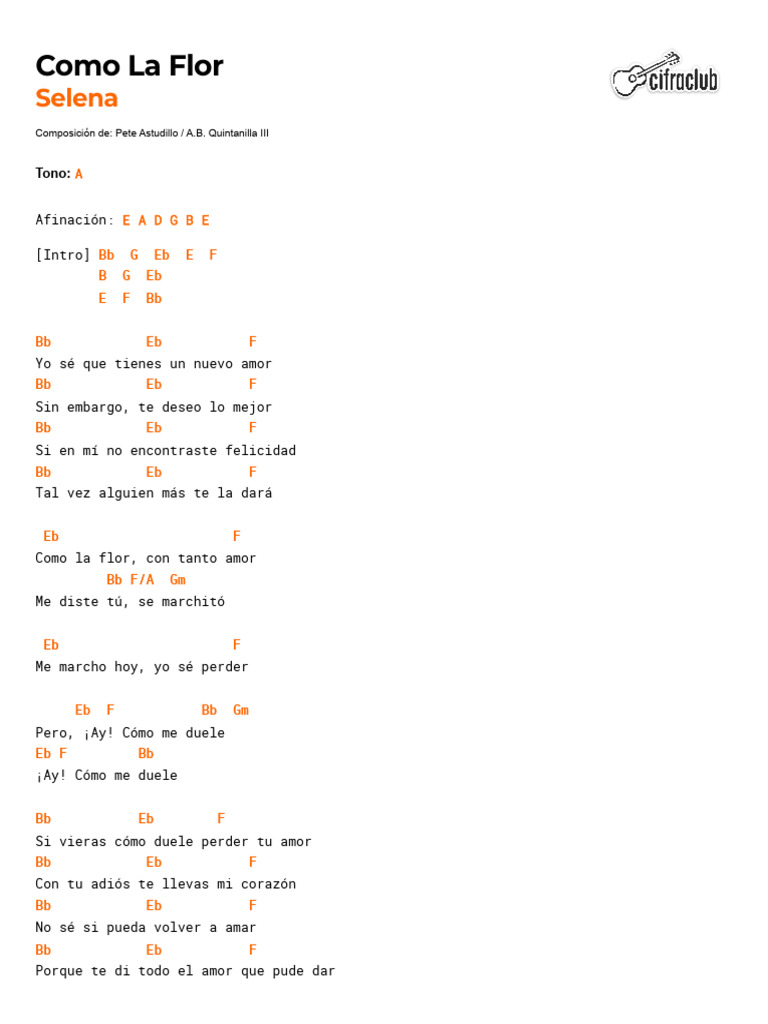 Selena - Como La Flor | PDF
