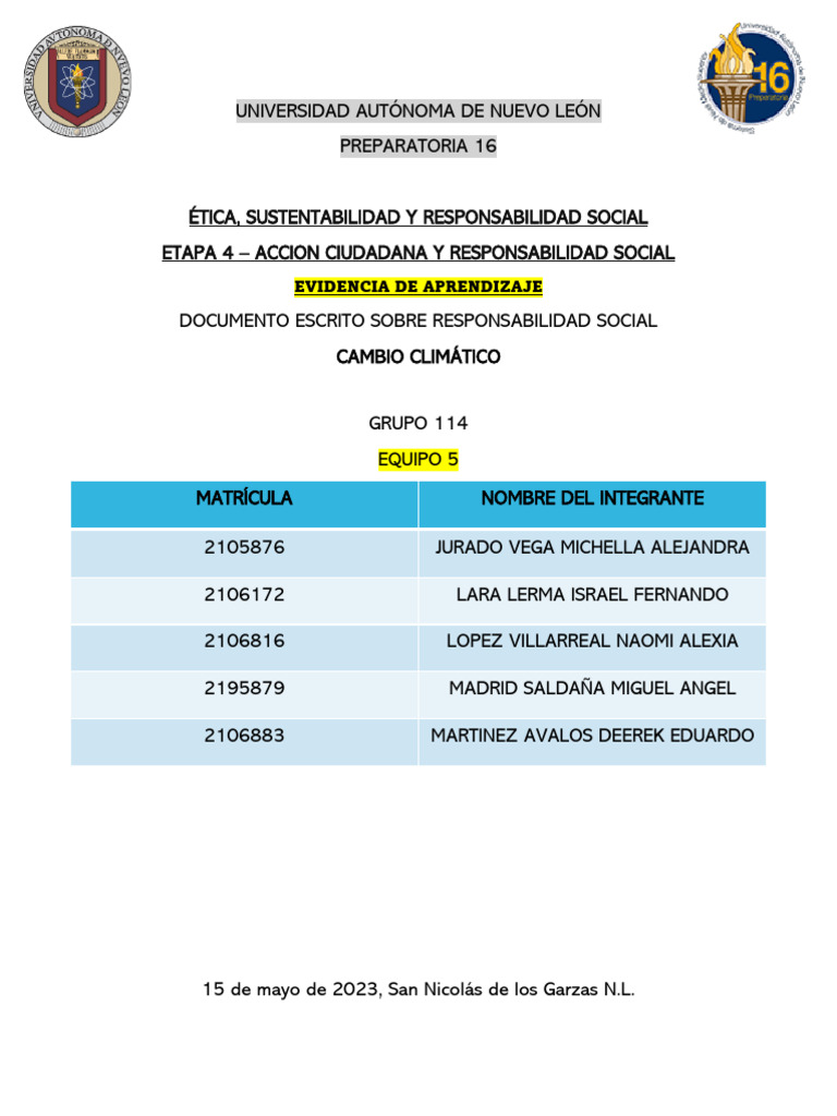 EQUIPO-5 EV4 ESyRS | PDF | Responsabilidad social corporativa | Sustentabilidad
