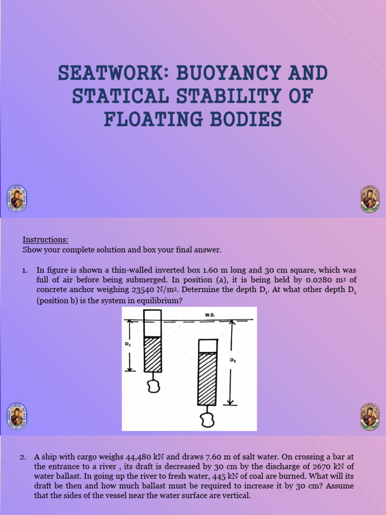 SW - Buoyancy and Stability of Floating Bodies | PDF
