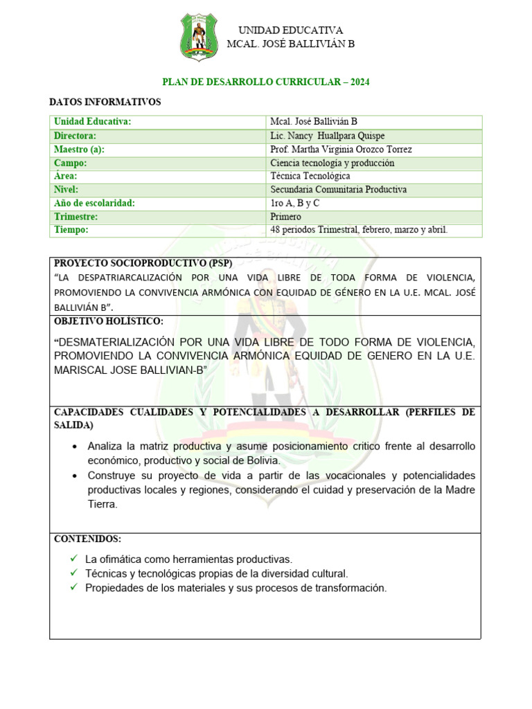 PDC JBB 2024 Corregido Por Prof. Beatriz y Carmela | PDF