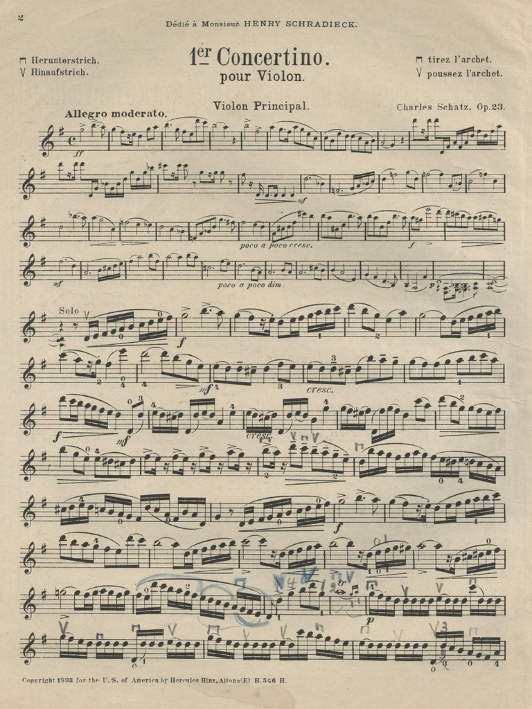 Concertino Charles Schatz No 1 Op 23 Violin Part 1-3 Pozicija | PDF