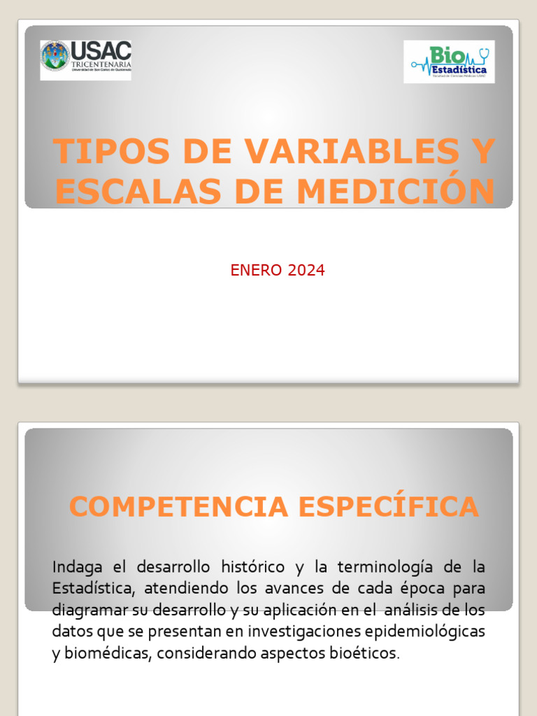 Tipos de Variable y Escalas de Medición.2024 | PDF | Nivel de medida ...