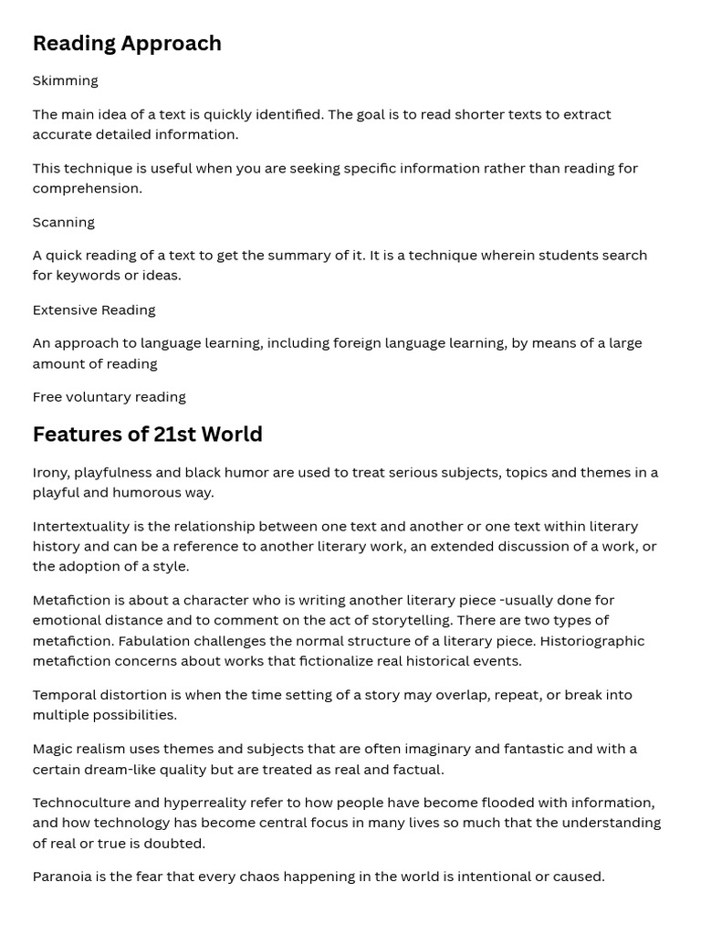 Reading Approach | PDF