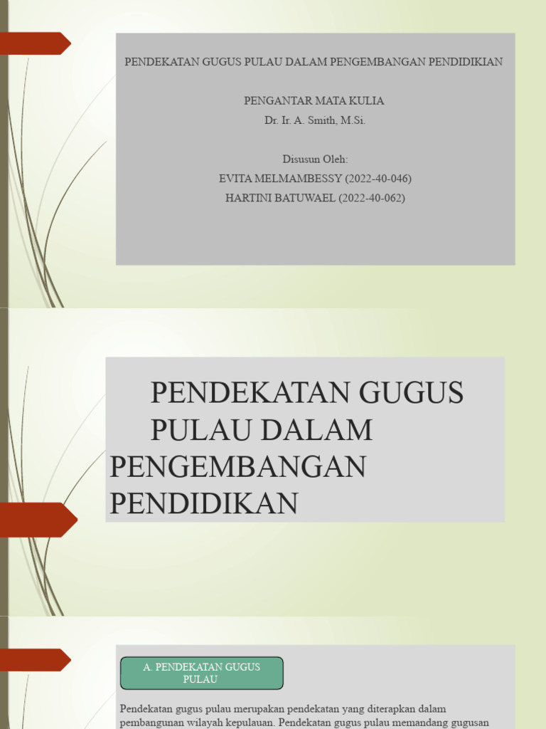 Pendekatan Gugus Pulau dalam Pendidikan | PDF | Ilmu Sosial