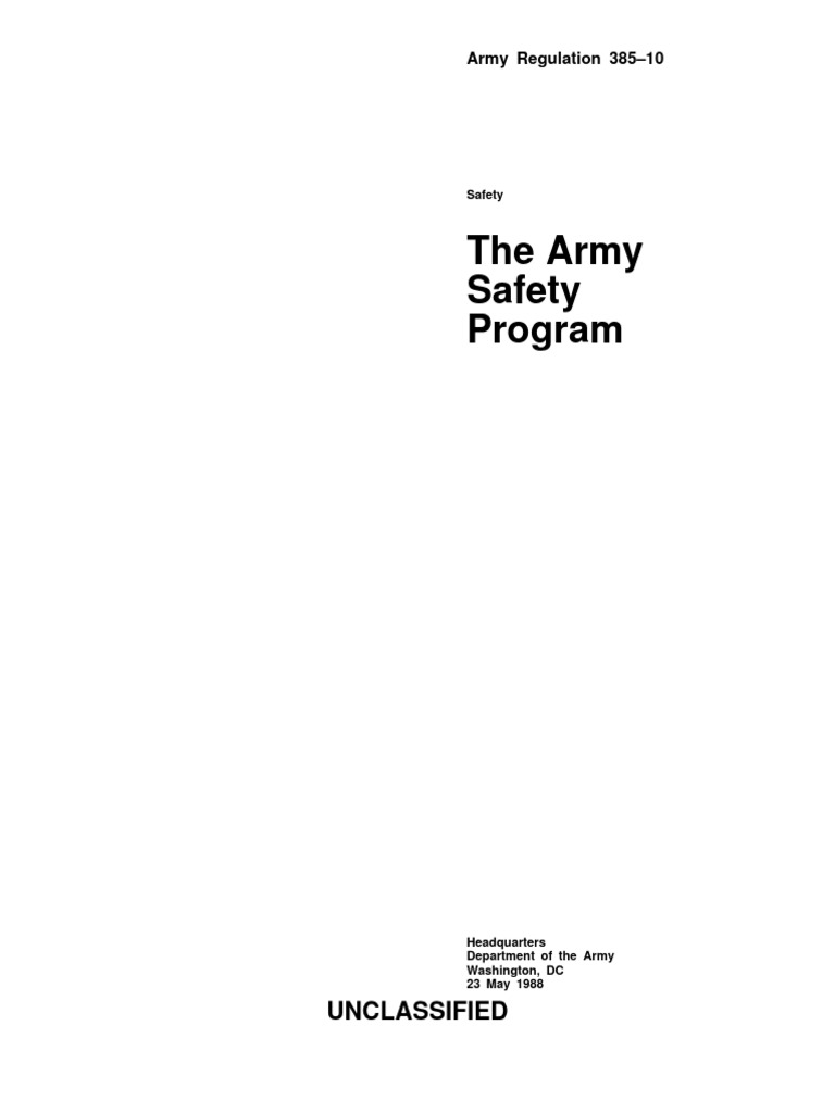 AR 38510 Army Safety Program | PDF