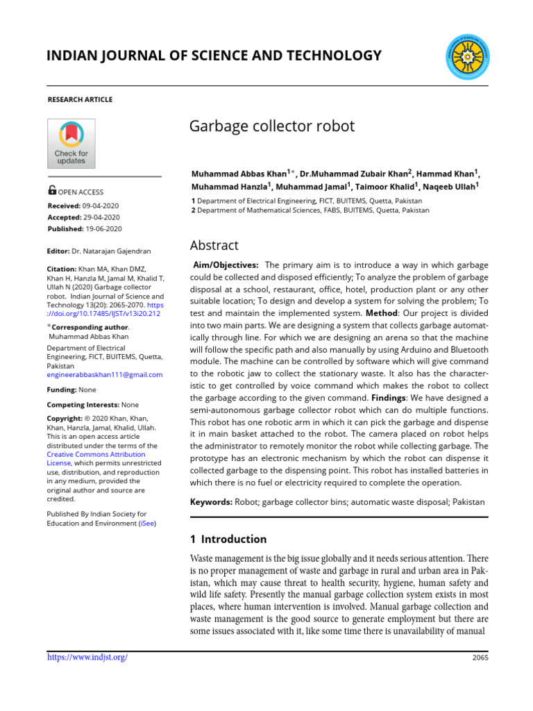 Garbage Collector Robot | Download Free PDF | Robot | Robotics