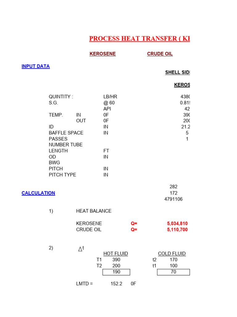 Heat Exchanger Calculation Kern | PDF