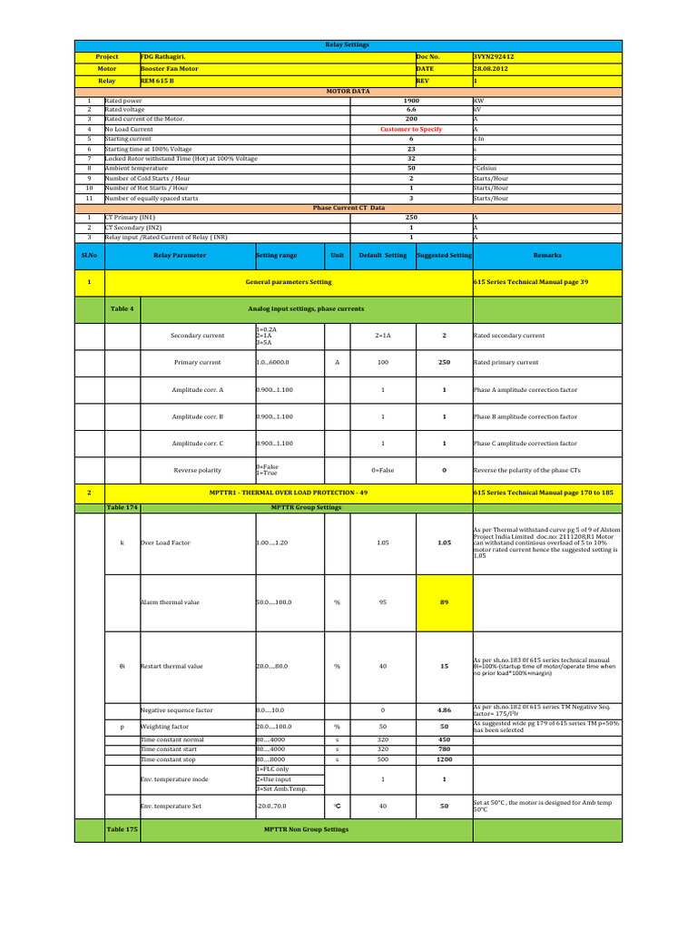 Rem615 Mottor Calculation | PDF