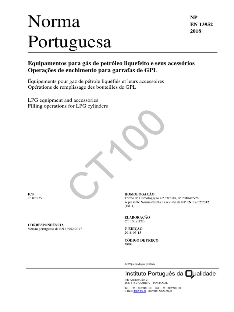 NP en 13952 - 2018 | PDF | Europa | Europa Central