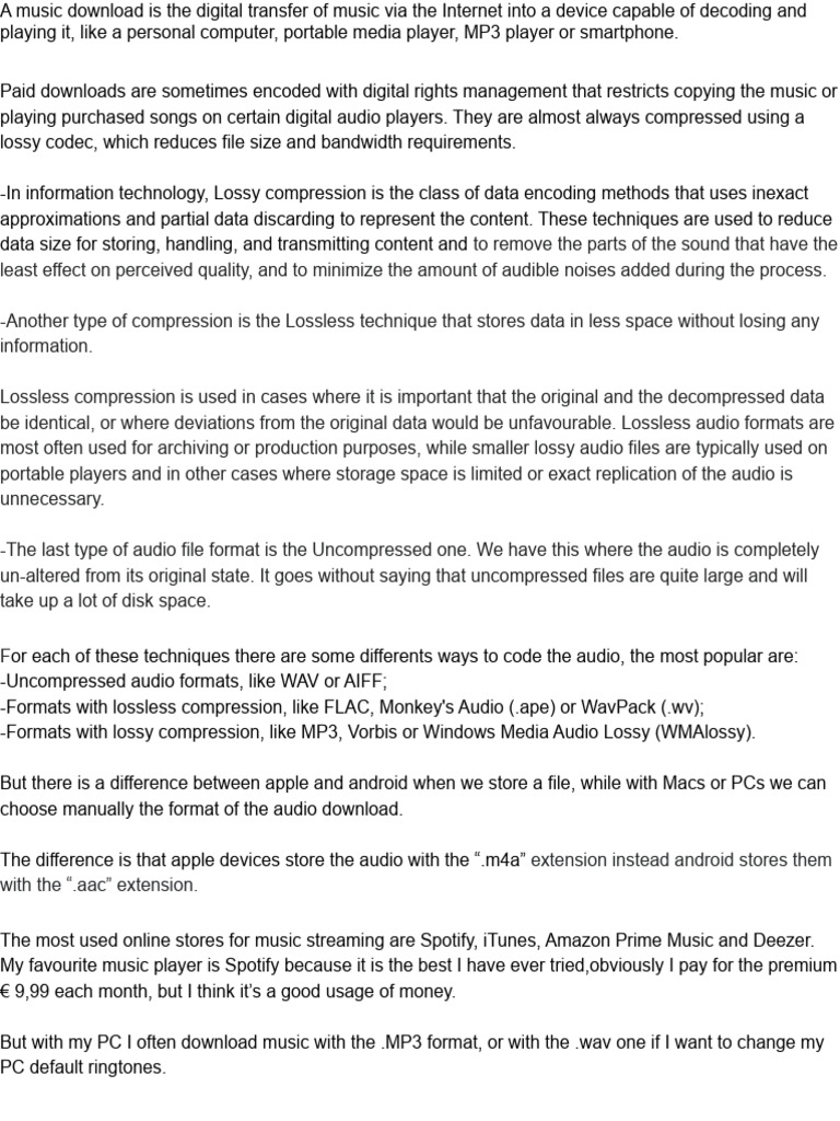 Music Download | PDF | Data Compression | Codec