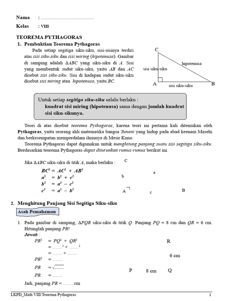LKPD Pythagoras | PDF