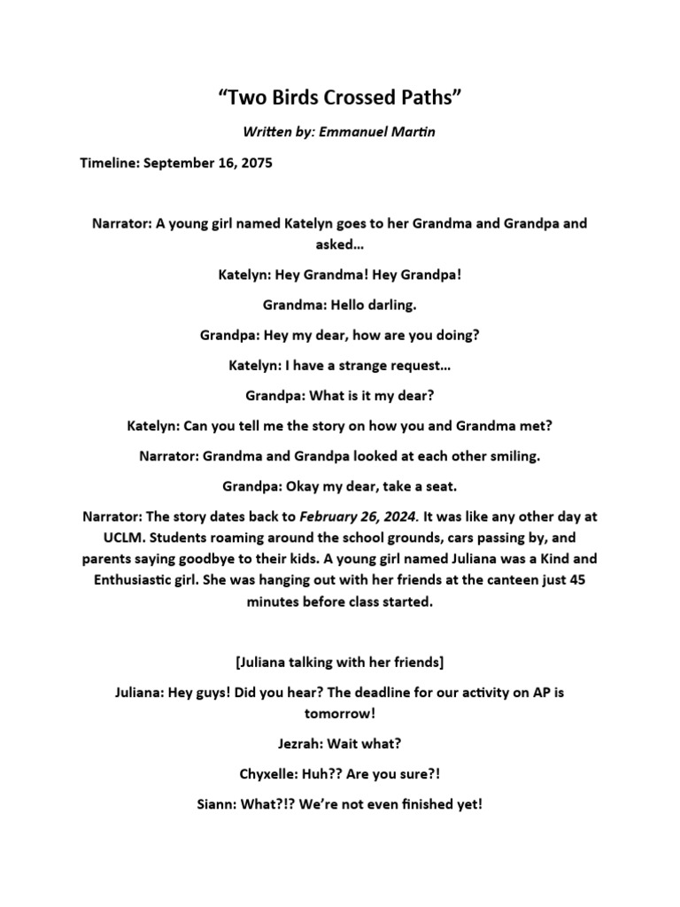 Two Birds Crossed Paths | PDF