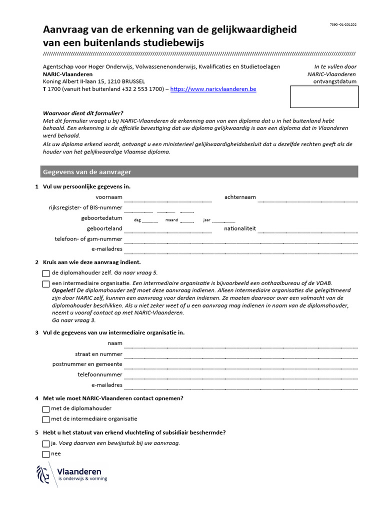 aanvraagformulier Nederlands 5 | PDF