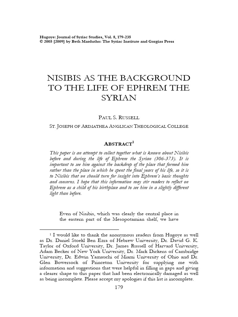 10.31826 - Hug-2011-080113 - Ephrem The Syrian | PDF