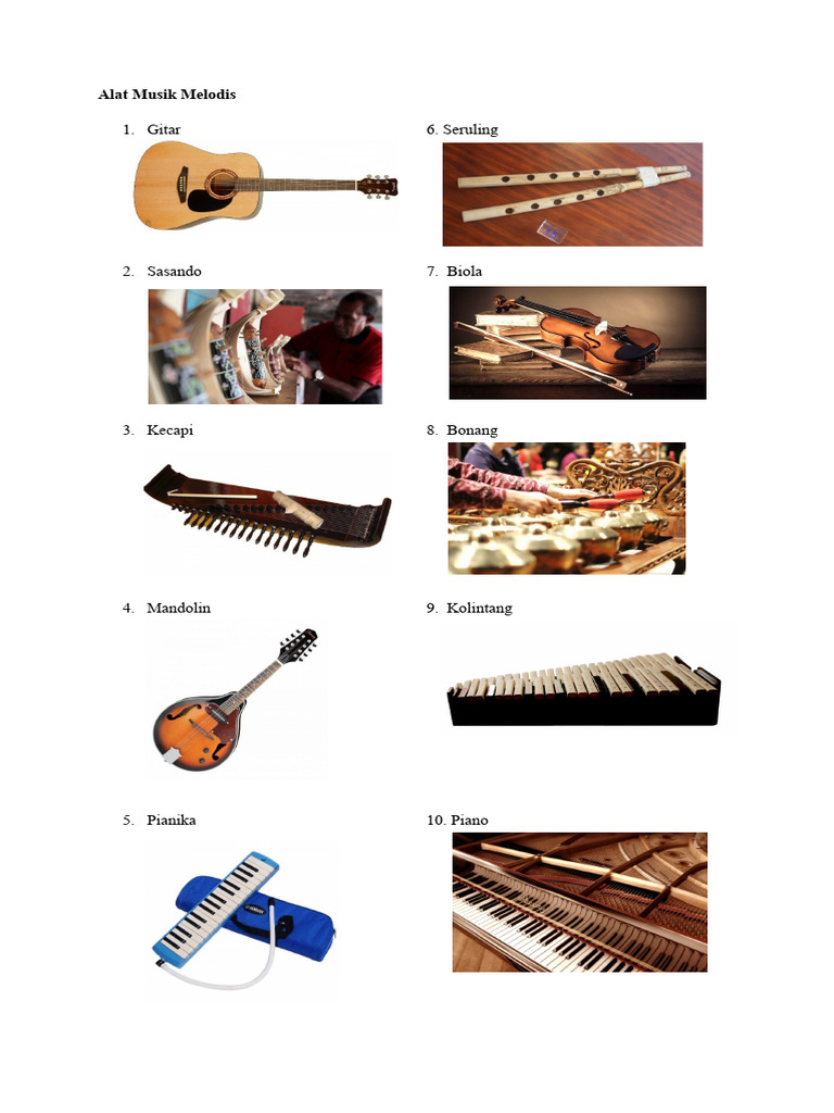 Alat Musik Melodis, Ritmis, Harmonis | PDF | Memasak, Makanan, & Anggur