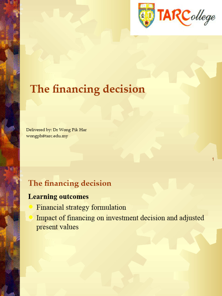 Debt Financing Decisions Explained | PDF | Capital Structure | Cost Of ...