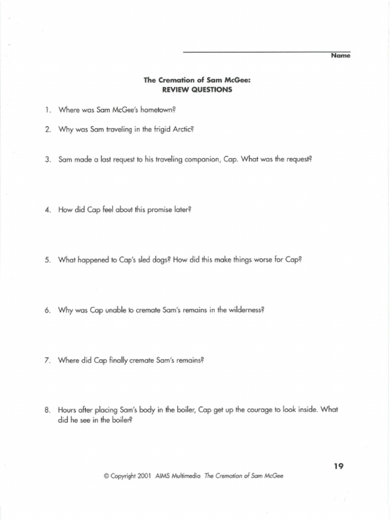 The Cremation of Sam McGee | PDF