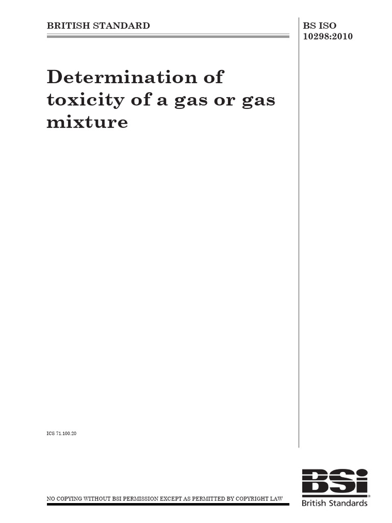 BS Iso 10298 - 2010 | PDF | International Organization For Standardization | Toxicity