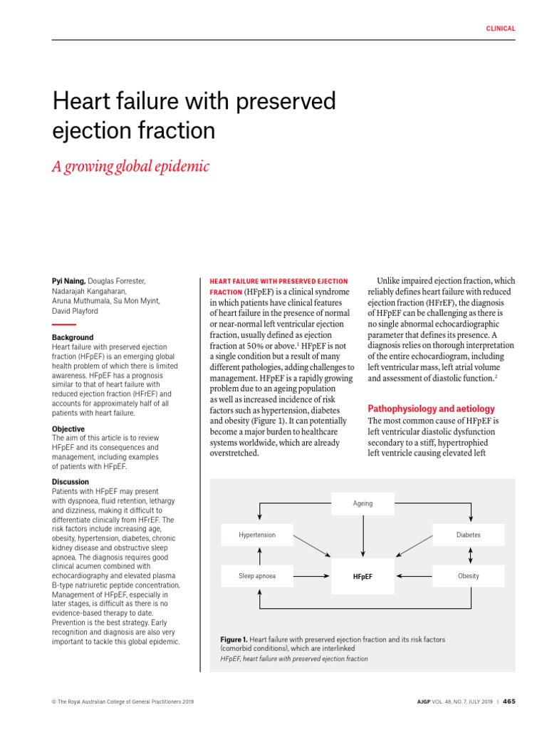 Understanding Heart Failure with Preserved Ejection Fraction | PDF ...